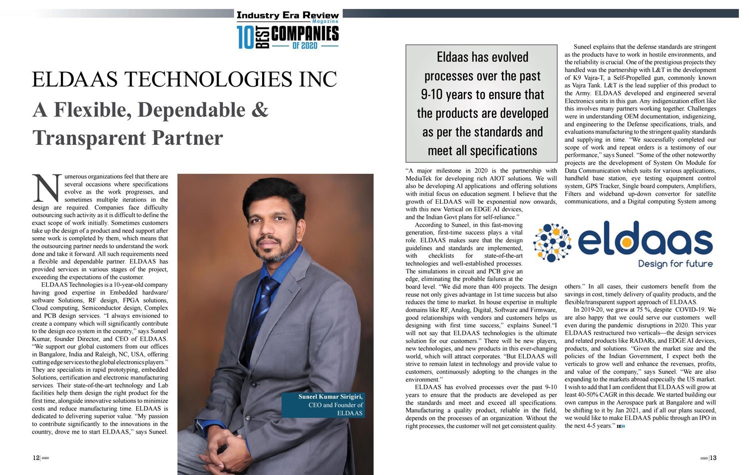 We are very happy to announce ELDAAS being marked among the ‘Top 10 companies of 2020’ by ...